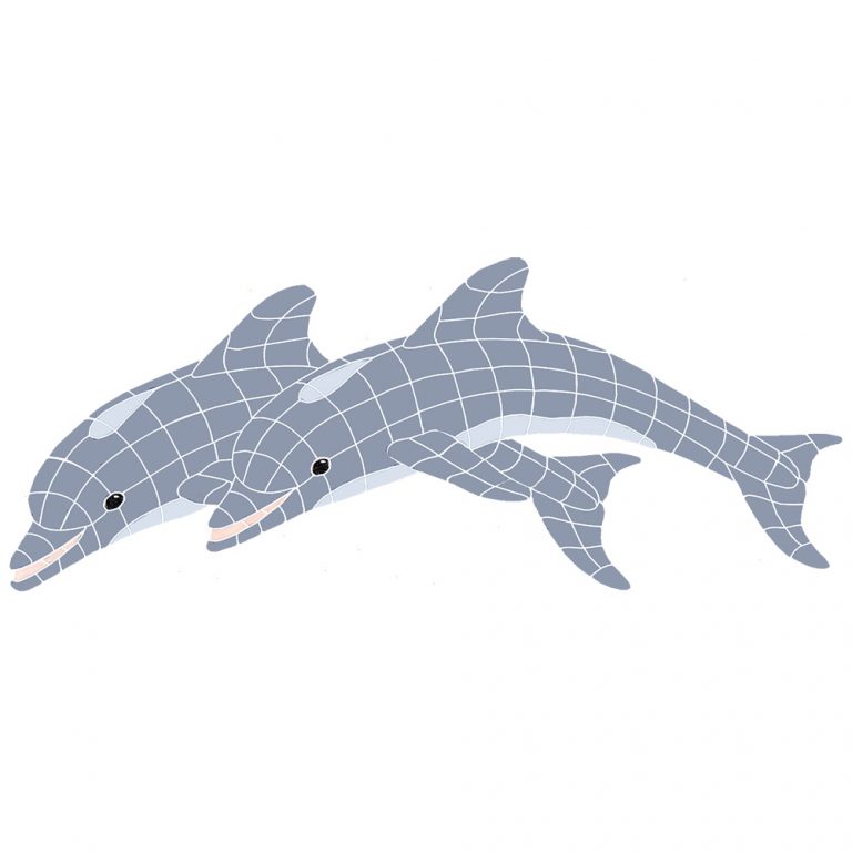 Dolphin Pool Mosaics & Swimming Pool Tiles - Blue Water Pool Mosaics